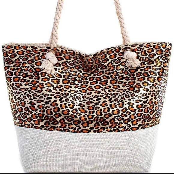 Bags | Holographic Leopard Print Tote Bag | Poshmark